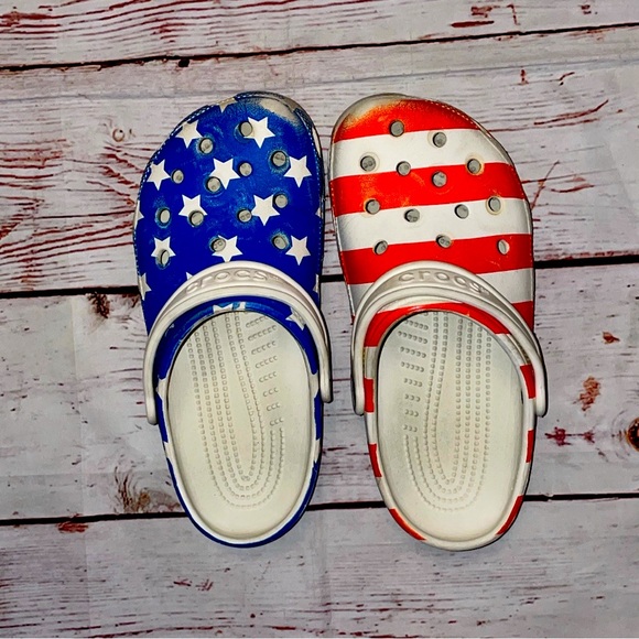 CROCS | Shoes | Crocs Unisex Child Classic American Flag Clogs 4th Of ...